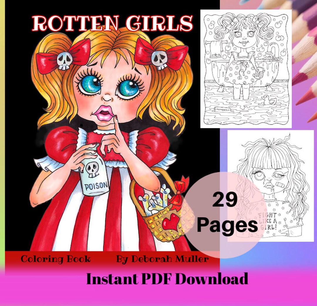 ROTTEN GIRLS Instant Download PDF Coloring Book of Rotten, Spoiled and ...