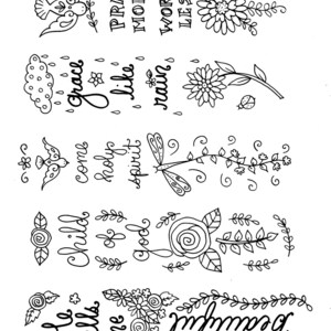 Bible Journaling Templates Clip Art Christian 5 Pages Create Beautiful ...