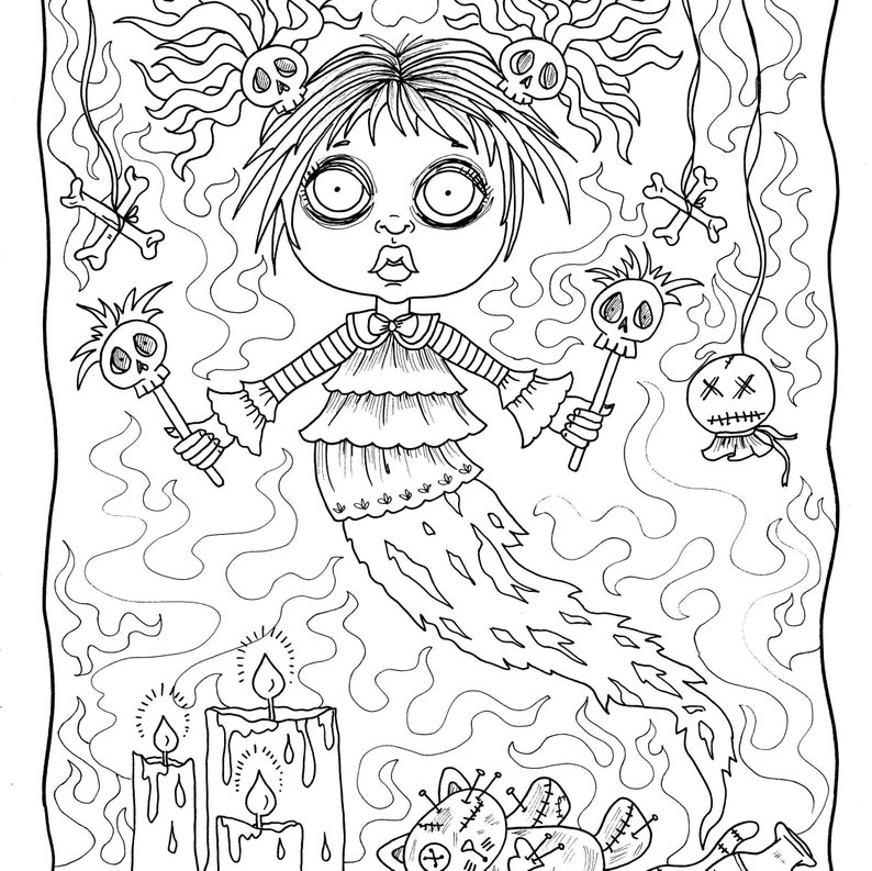 GHOST GIRL Instant Download Coloring Book. Deborah Muller - Etsy
