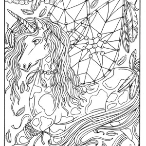 Digital Coloring Book Unicorn Dreams, Magical, Fantasy, Unicorns ...