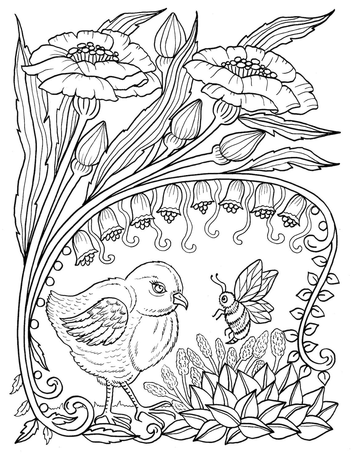 Digital Download Spring Animals to Color, Instant Download, Digi ...