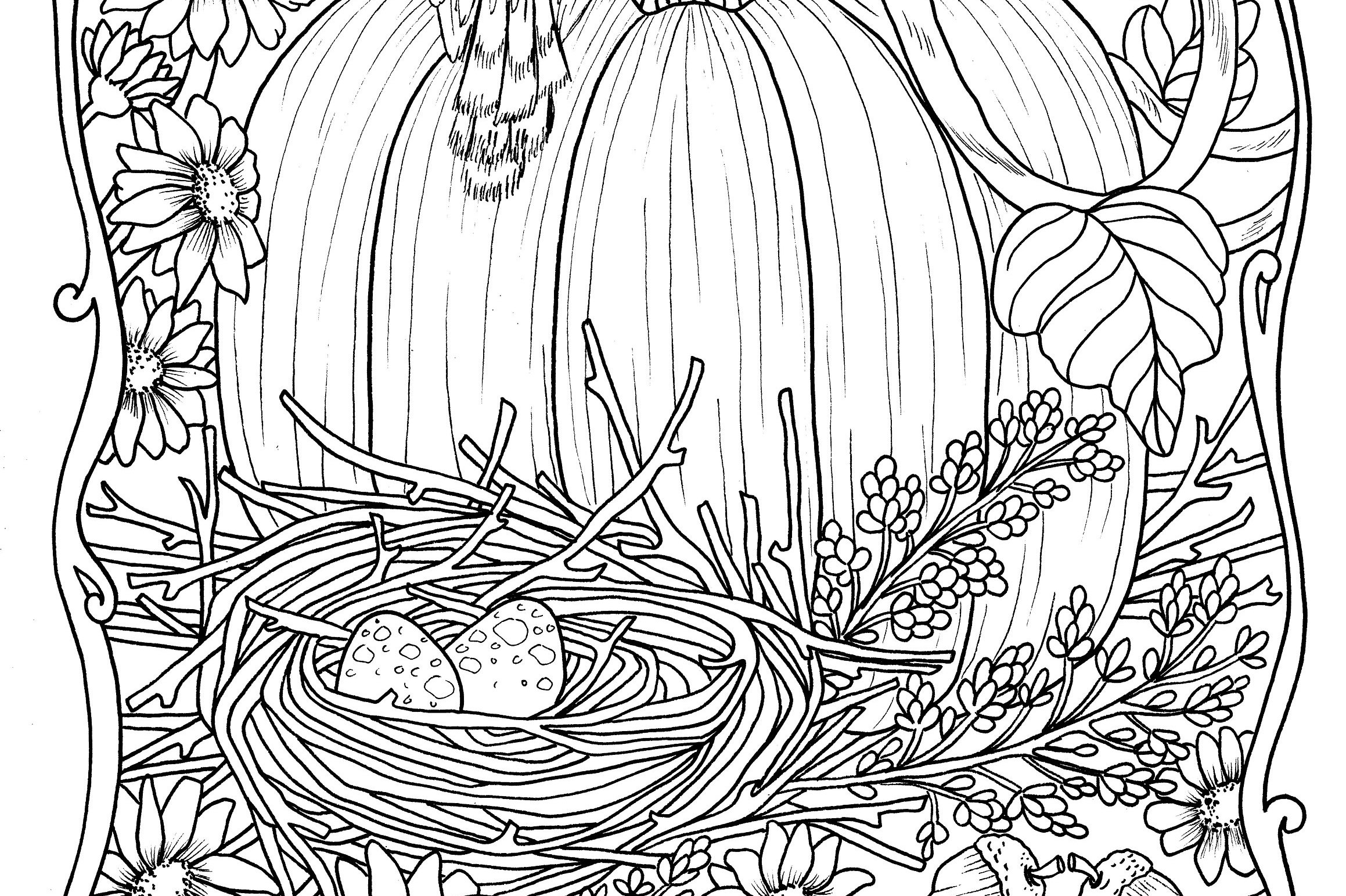 Pumpkin Patch Blessings Digital Coloring Book. Thankful and Grateful ...