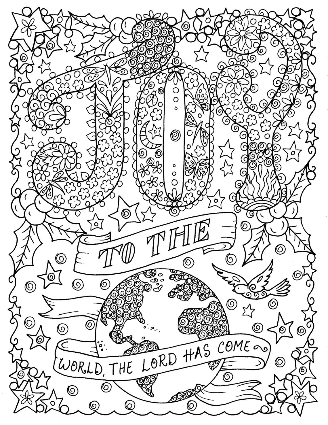 Joy to the World Printable Coloring Page Church Christian - Etsy Canada