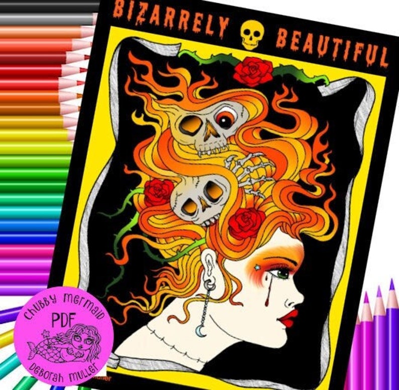 Bizarrely Beautiful Digital Download Coloring Book. Halloween - Etsy Bizarrely Beautiful Digital Download Coloring Book. Halloween - Etsy