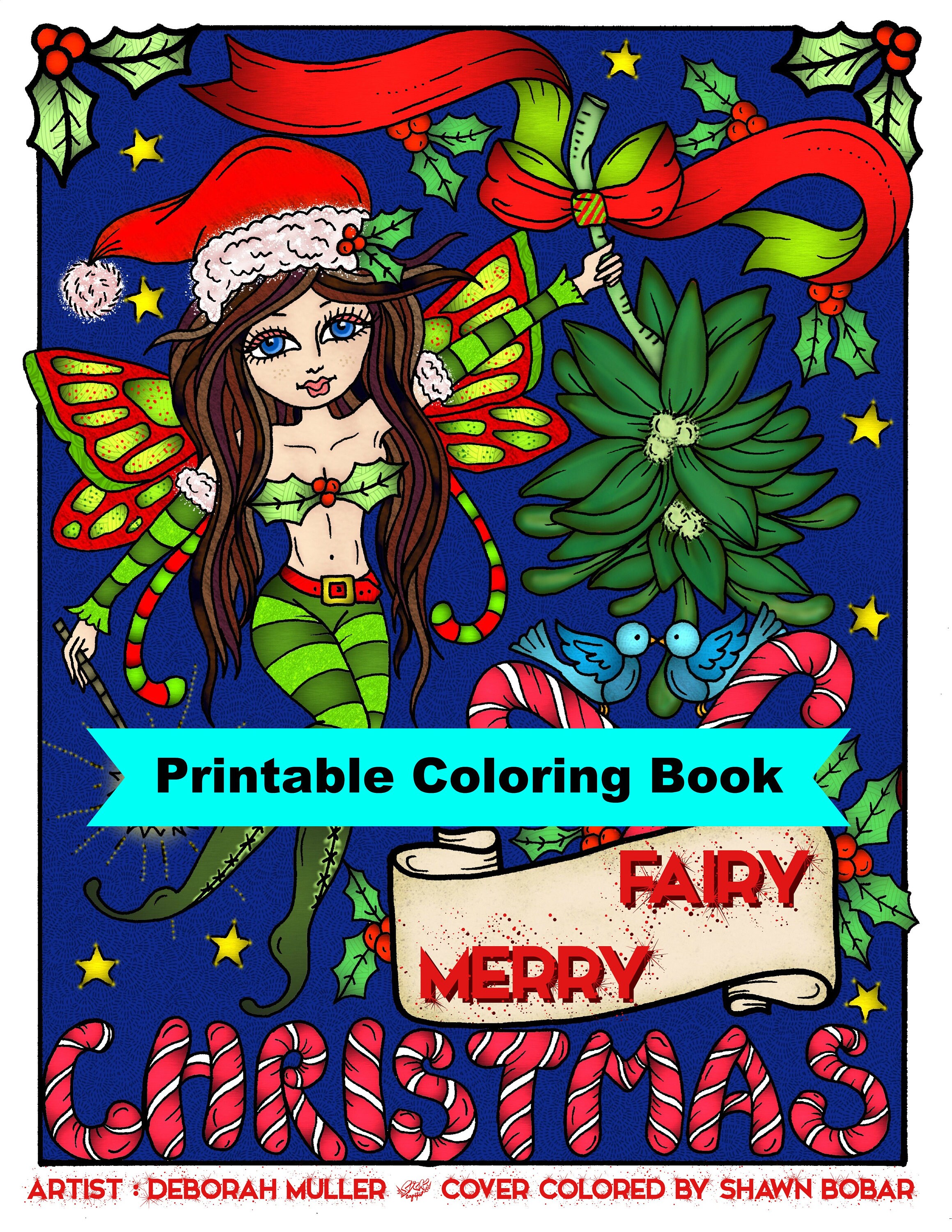 Digital Fairy Merry Christmas Coloring Book Digital Download Fairies ...