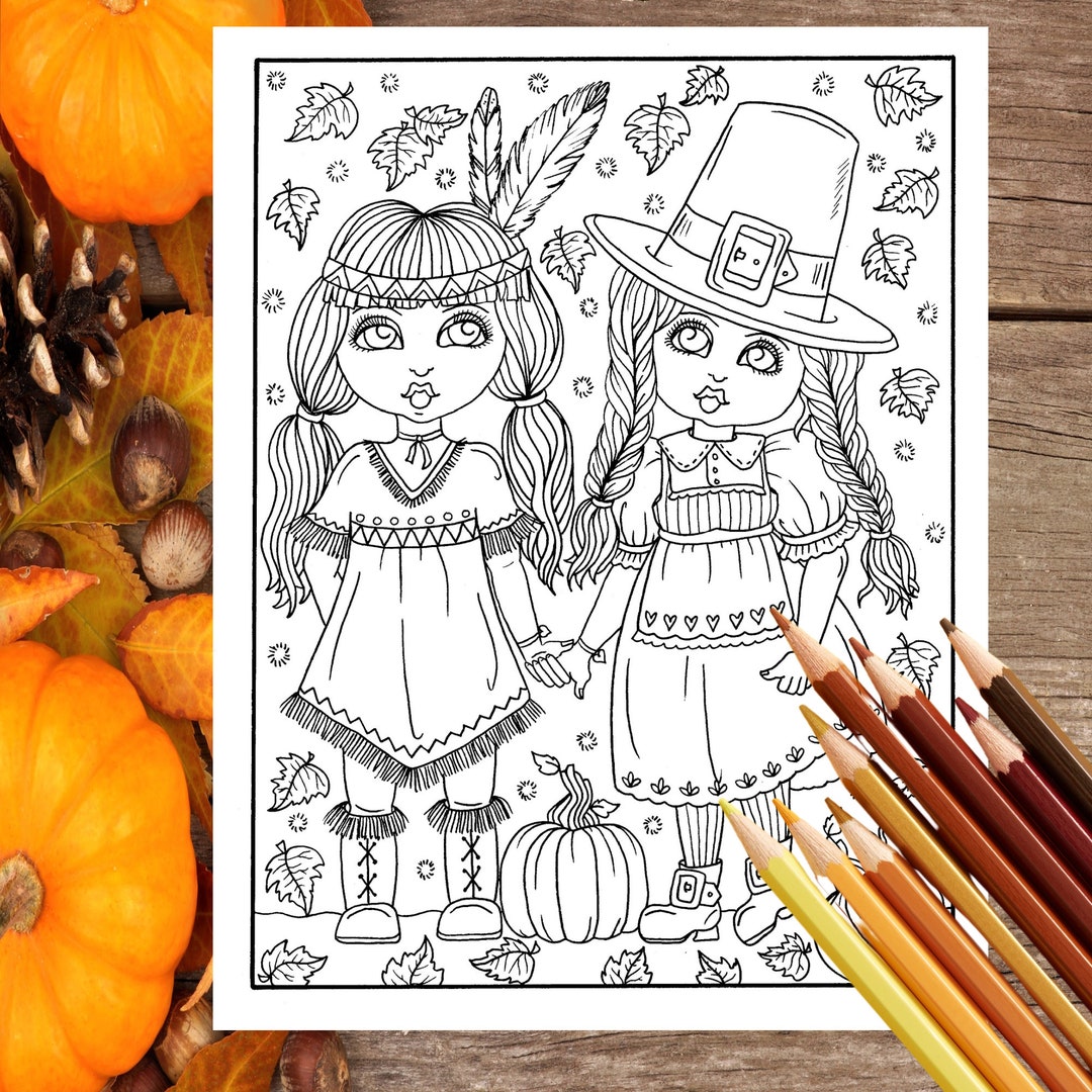 Give Thanks Printable Coloring Page. PDF, Thanksgiving, Fall Coloring ...