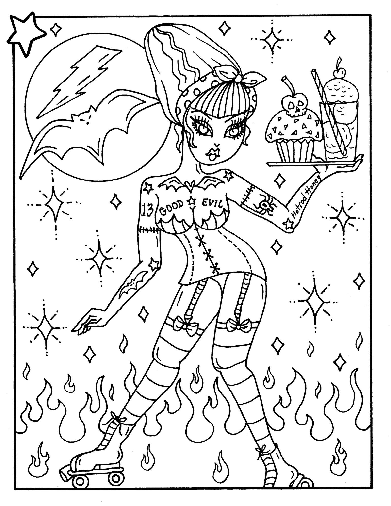 Halloween Sweets and Pinups Digital Download Coloring Book - Etsy