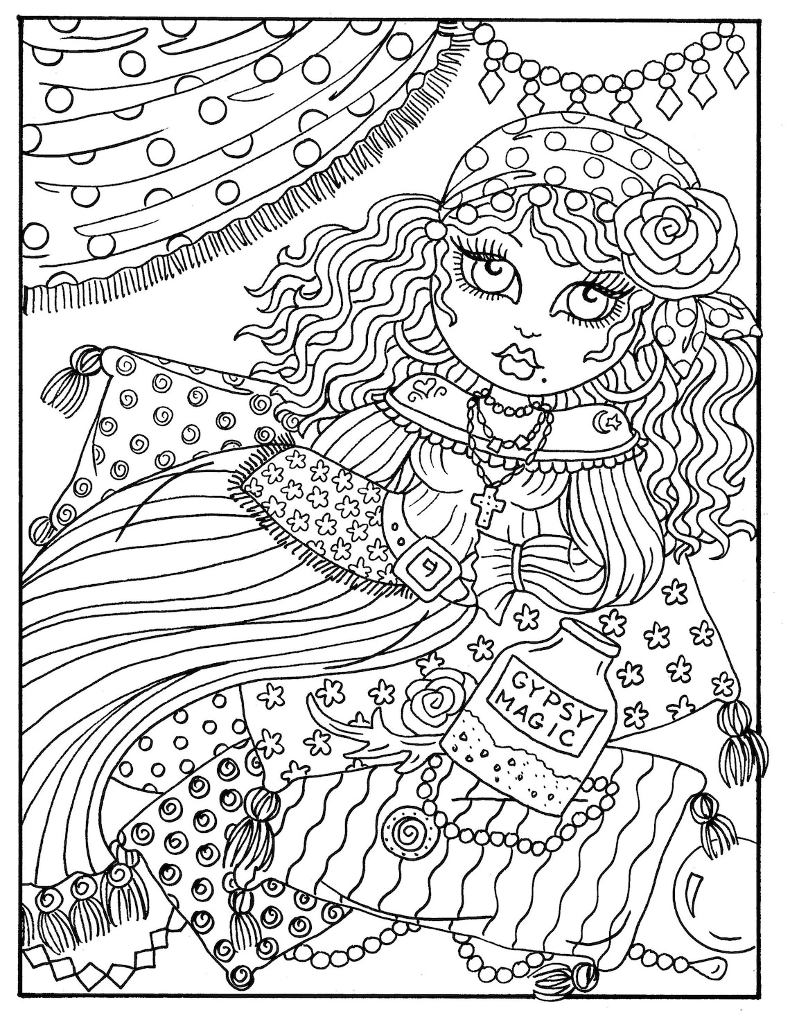 Digital Coloring Book Gypsy Dancer Belly Dancers Gypsies | Etsy UK