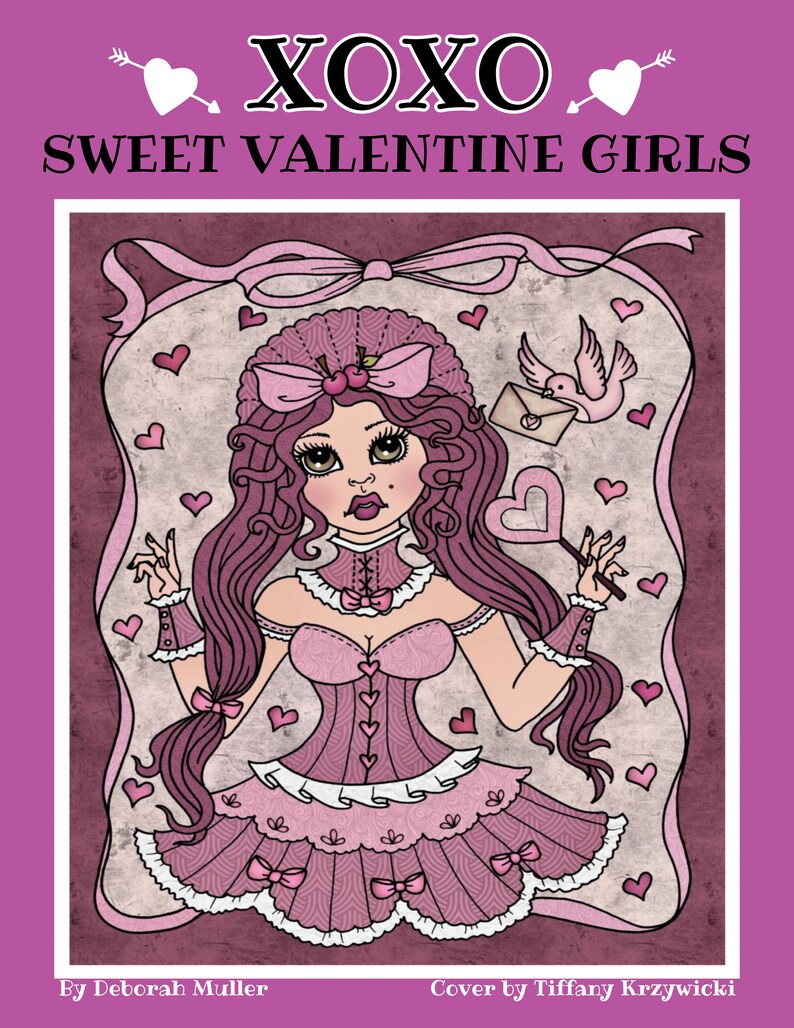 XOXO Valentine Girls Instant Download Coloring Book. Deborah - Etsy