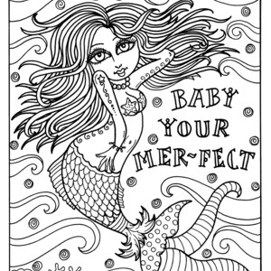 Digital Coloring Book Download and Color, Mermaid Soul, Journal ...
