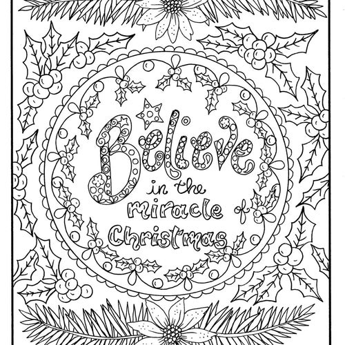 Christmas Christian Coloring Page Holidays Coloring Adult - Etsy