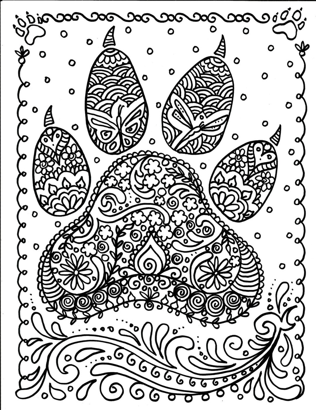 INSTANT Download Dog Paw Print You Be the Artist Dog Lover/animal ...