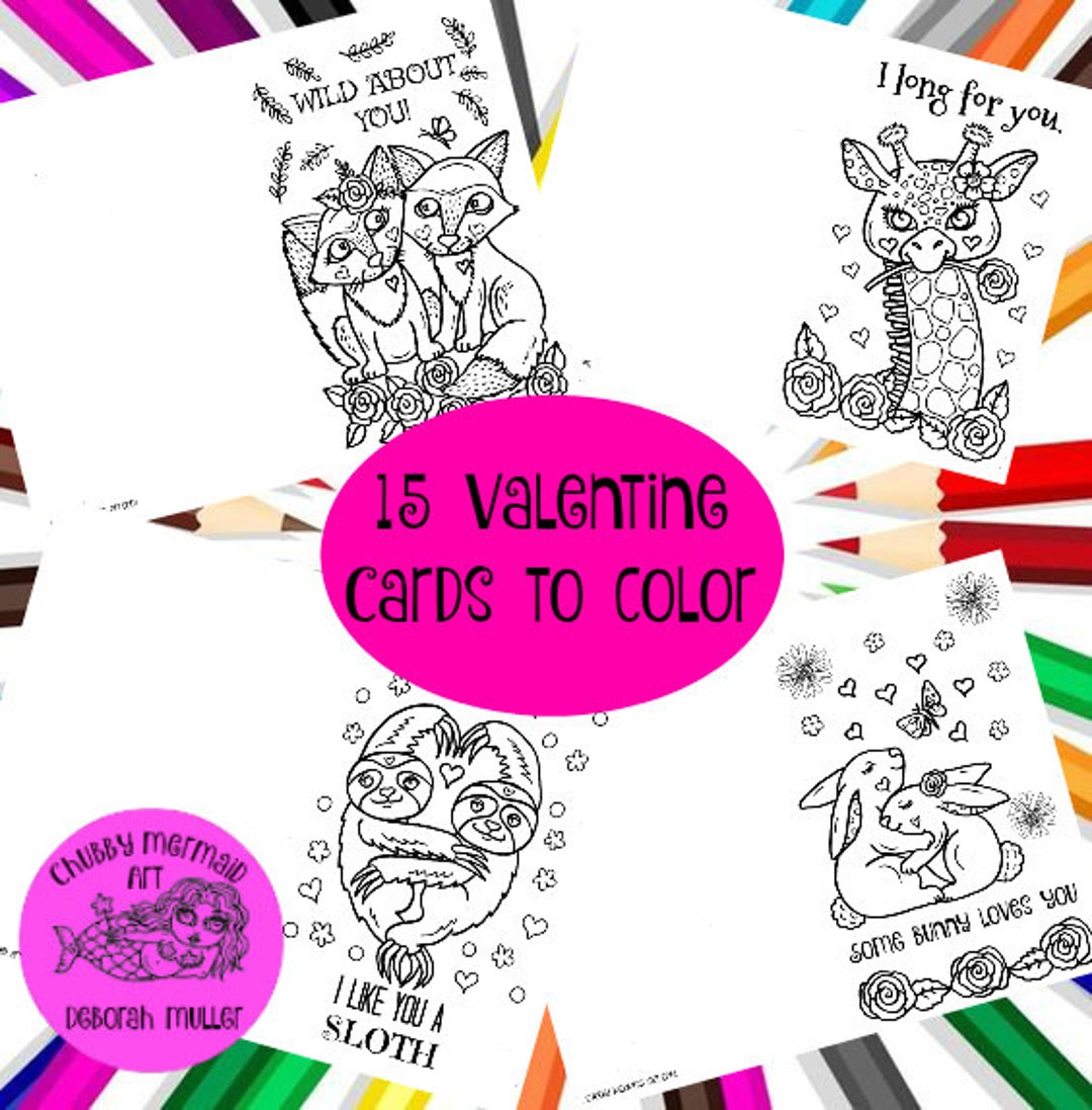 Valentine Cards to Color, 15 Fun Valentines to Make You Smile. You Will ...