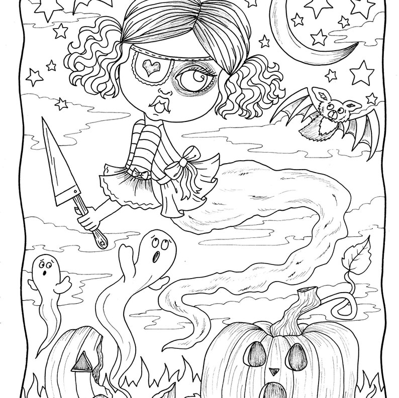 GHOST GIRL Instant Download Coloring Book. Deborah Muller - Etsy