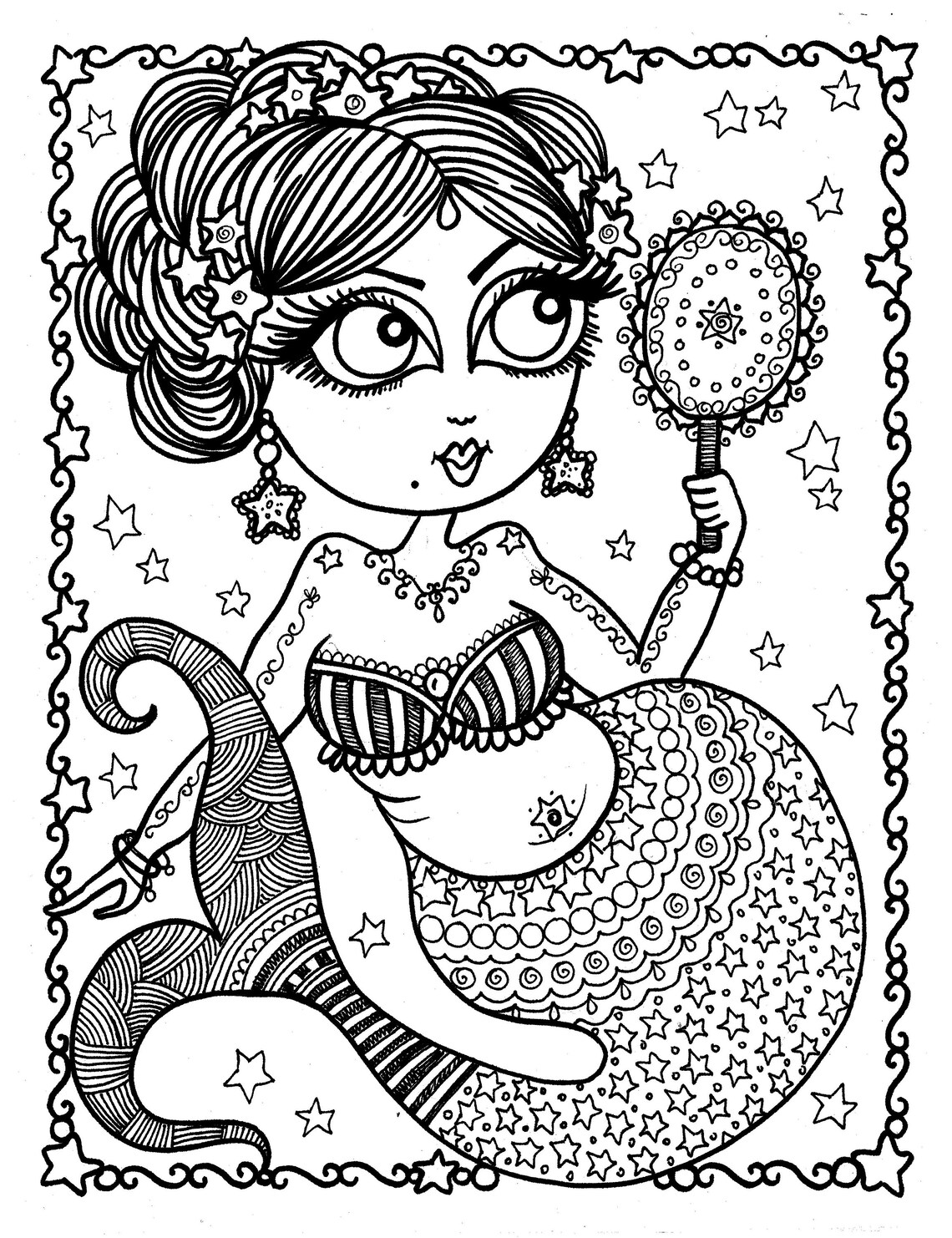 Instant Download Chubby Memaid Coloring Book, Adult Coloring, Digital ...