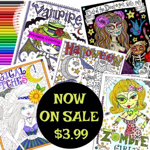 DIGITAL Book Day of the Dead Girls, Skulls and Pets, Coloring Pages ...