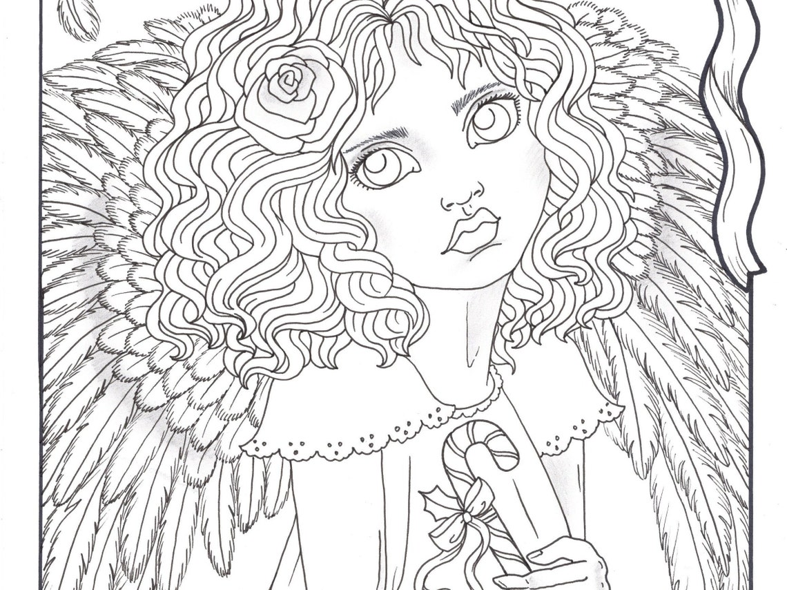 Christmas Angels Coloring Book PDF Files Instant Download. | Etsy