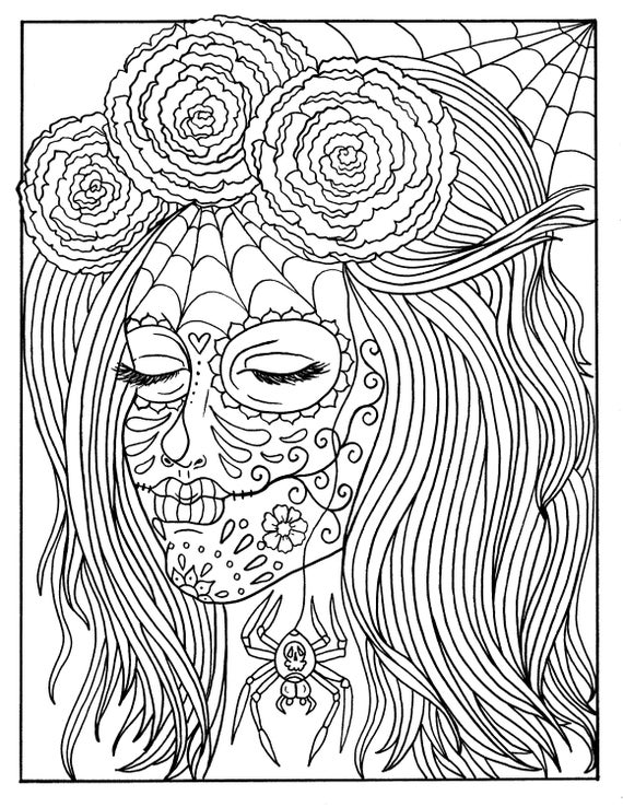 Day Of The Dead Girl Coloring Pages
