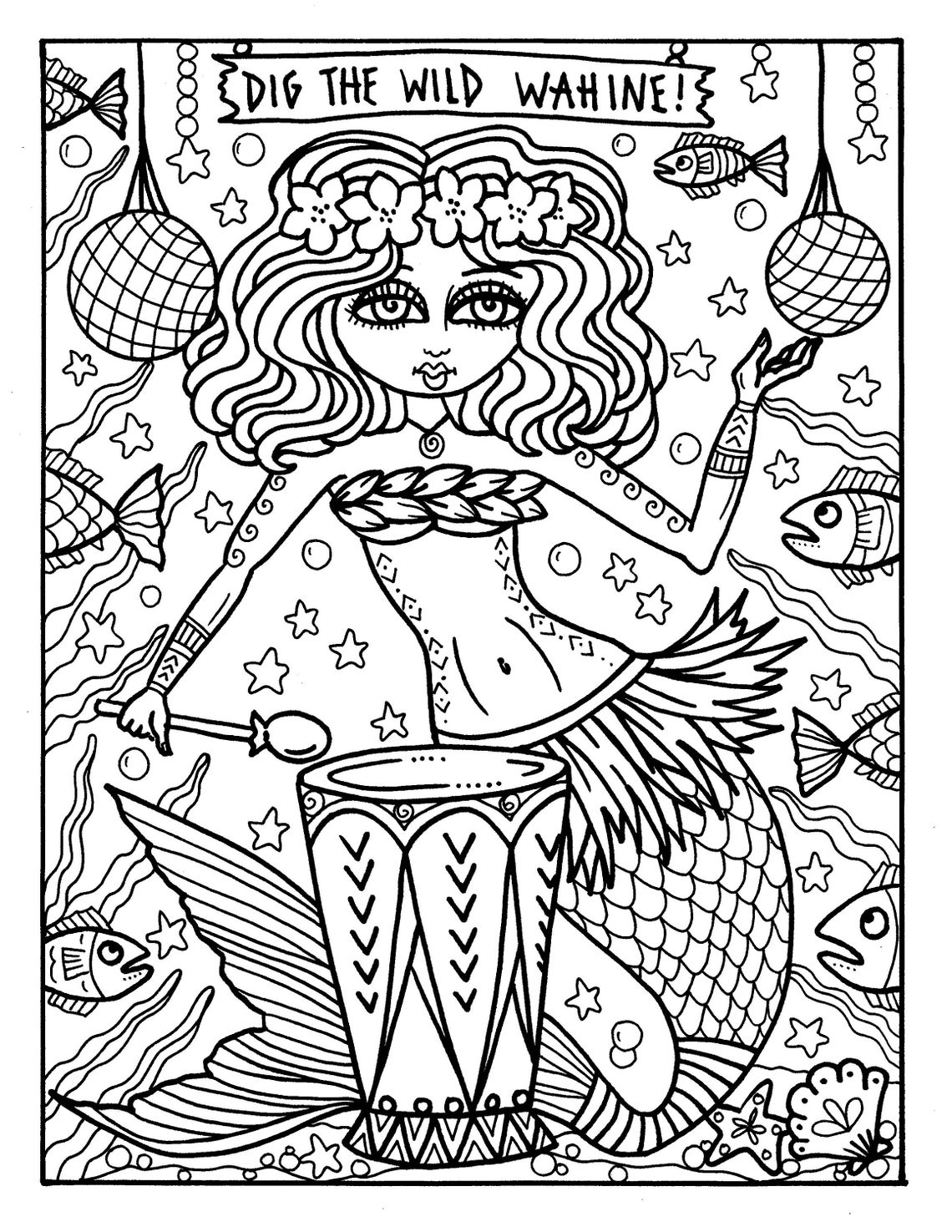 5 Pages Instant Downoads 5 Pages To Color Hawaiian Color Etsy