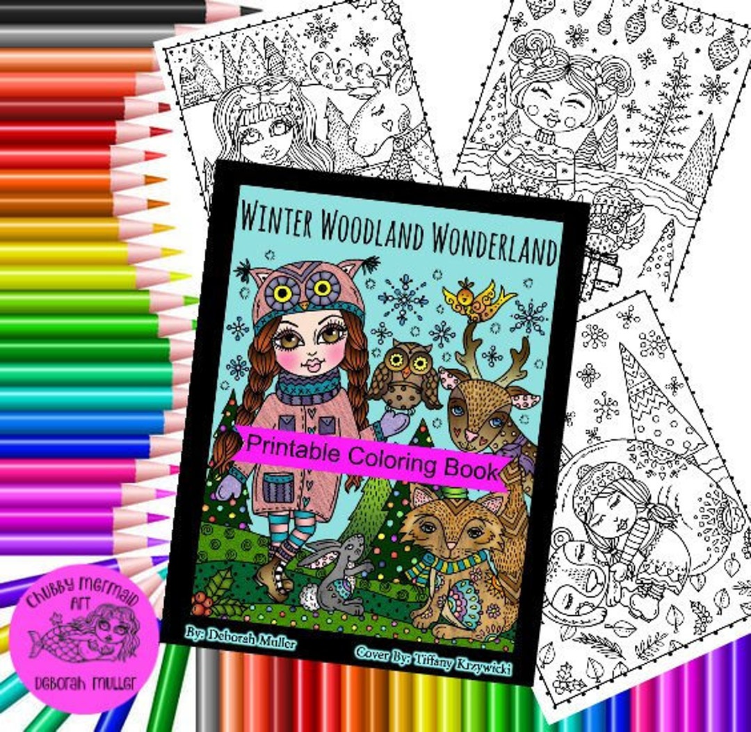 Winter Woodland Wonderland Coloring Book Digital, Printable, Christmas ...