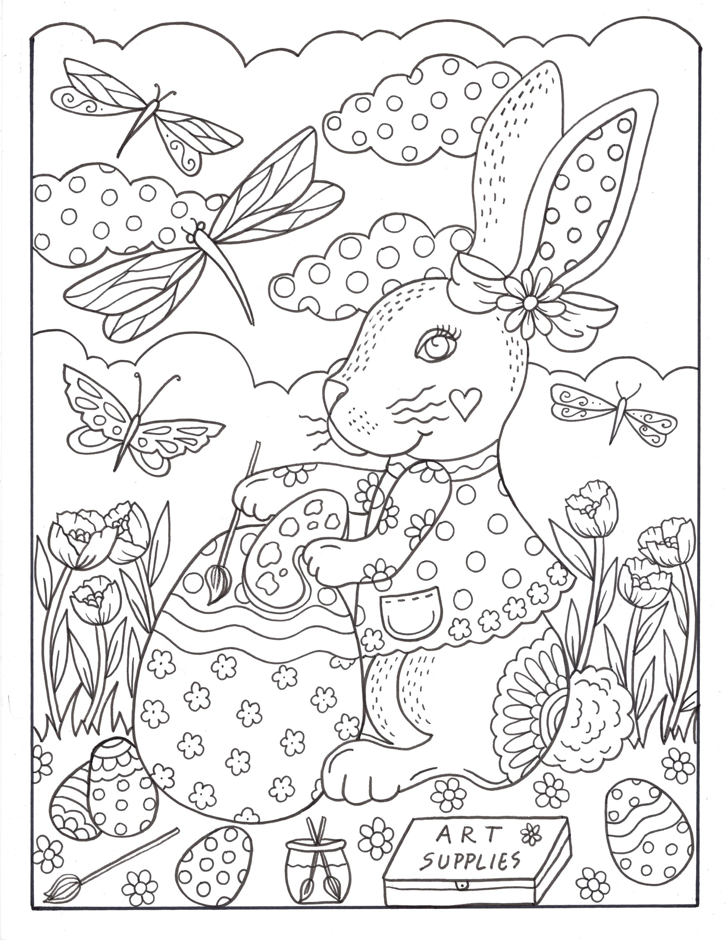 BUNNY LOVE 10 Digital Coloring Pages Downloads Digi Stamps - Etsy Canada