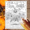 Give Thanks Digital Coloring Page Thanksgiving, Harvest, Holiday ...