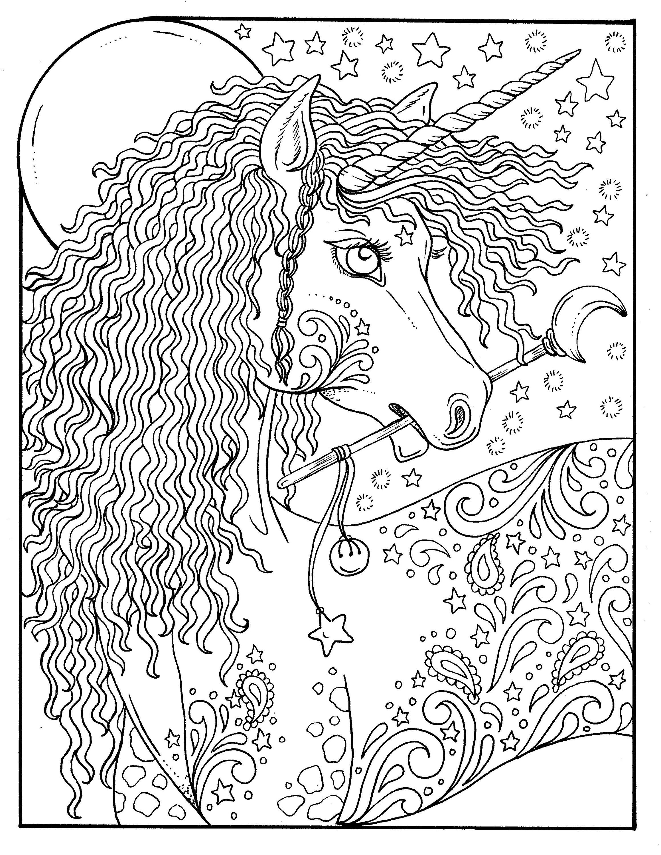 Digital Coloring Book Unicorn Dreams, Magical, Fantasy, Unicorns ...