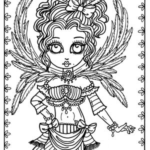 5 Pages Gothic Angels Digital Coloring Adult Coloring Clip - Etsy