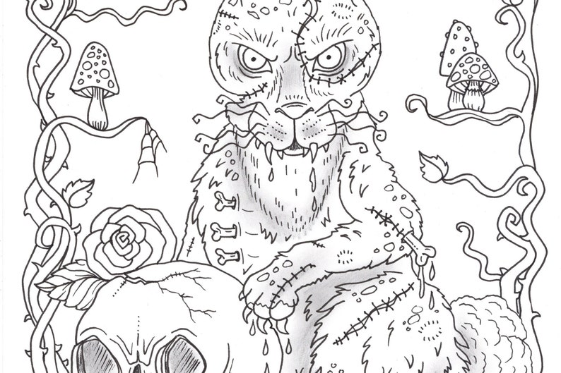 Zombie Bunny Digital Download PDF. Halloween Coloring Fun for - Etsy ...