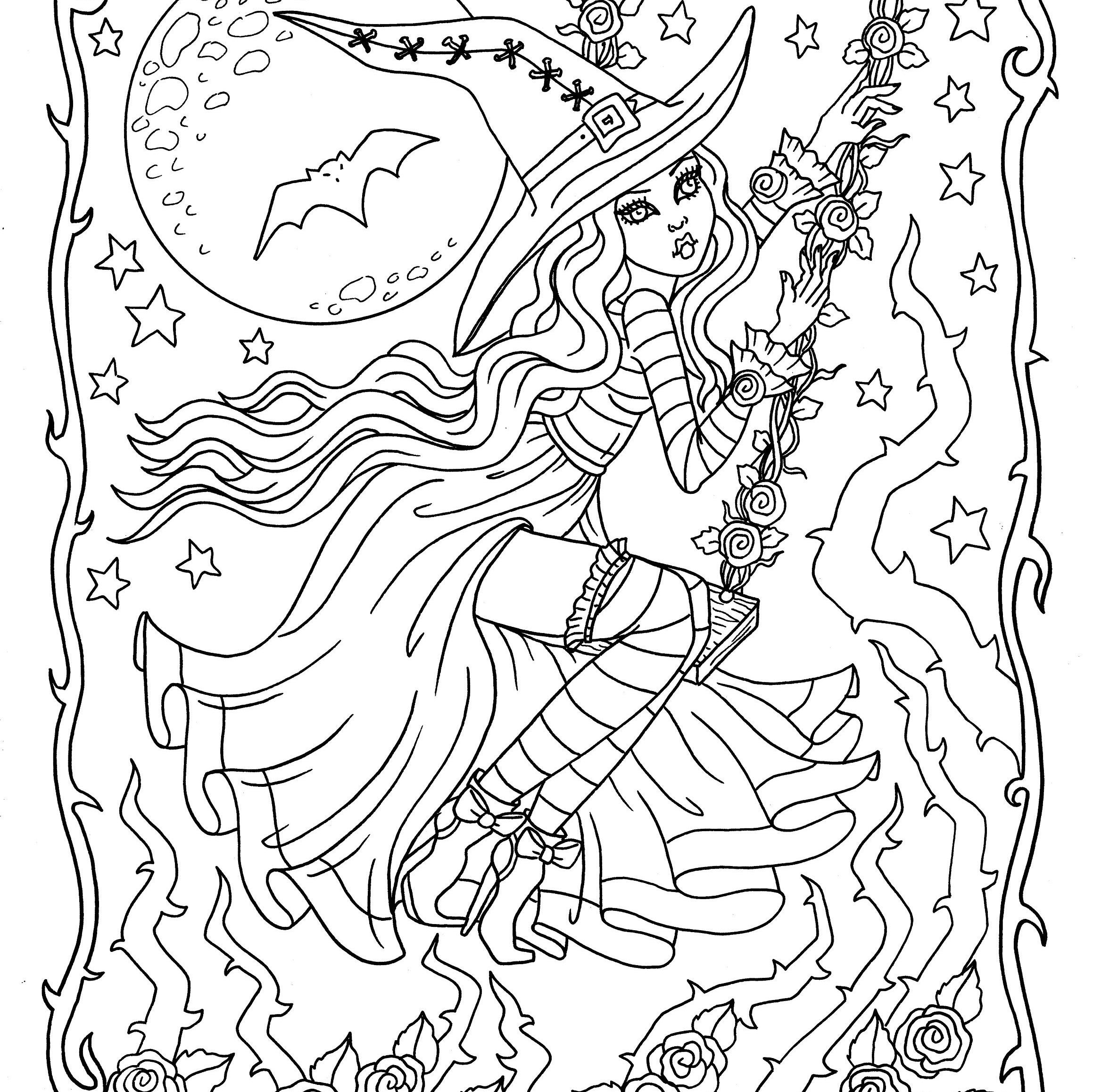 WITCHES BALL Instant Download Coloring Book. Deborah Muller Artist ...