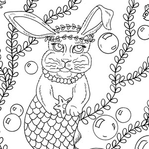 Mer-animals 3 Mermaid Animals to Color. Mer-bunny, Mer-kitty, Mer-doggy ...