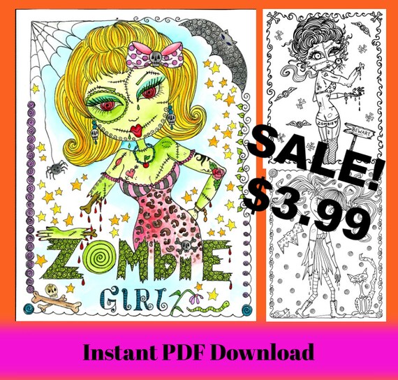 Zombie Girl Color Drawing