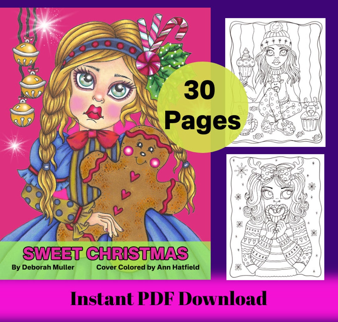 Sweet Christmas PDF Coloring Book. Fun and Whimsical Christmas Coloring ...
