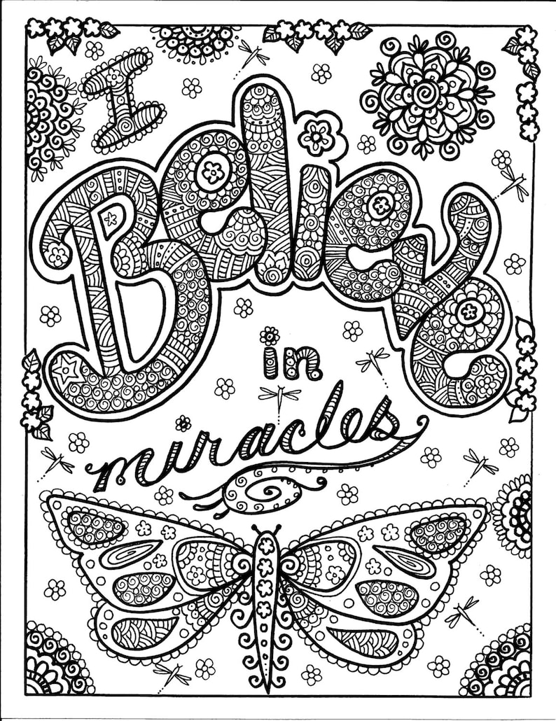 5 Pages Instant Download Be Brave Coloring Book Inspirational - Etsy