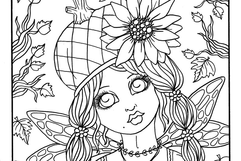 Fall Fairies Digital Coloring Book. Pumpkins Pumpkin Spice - Etsy