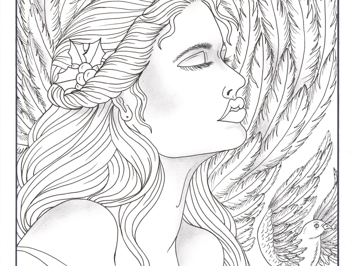 Christmas Angels Coloring Book PDF Files Instant Download. | Etsy