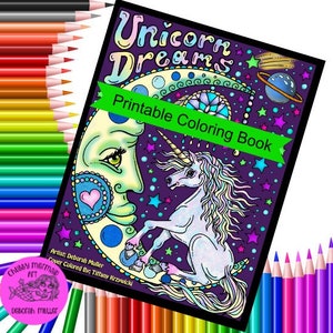 Digital Coloring Book Unicorn Dreams, Magical, Fantasy, Unicorns ...