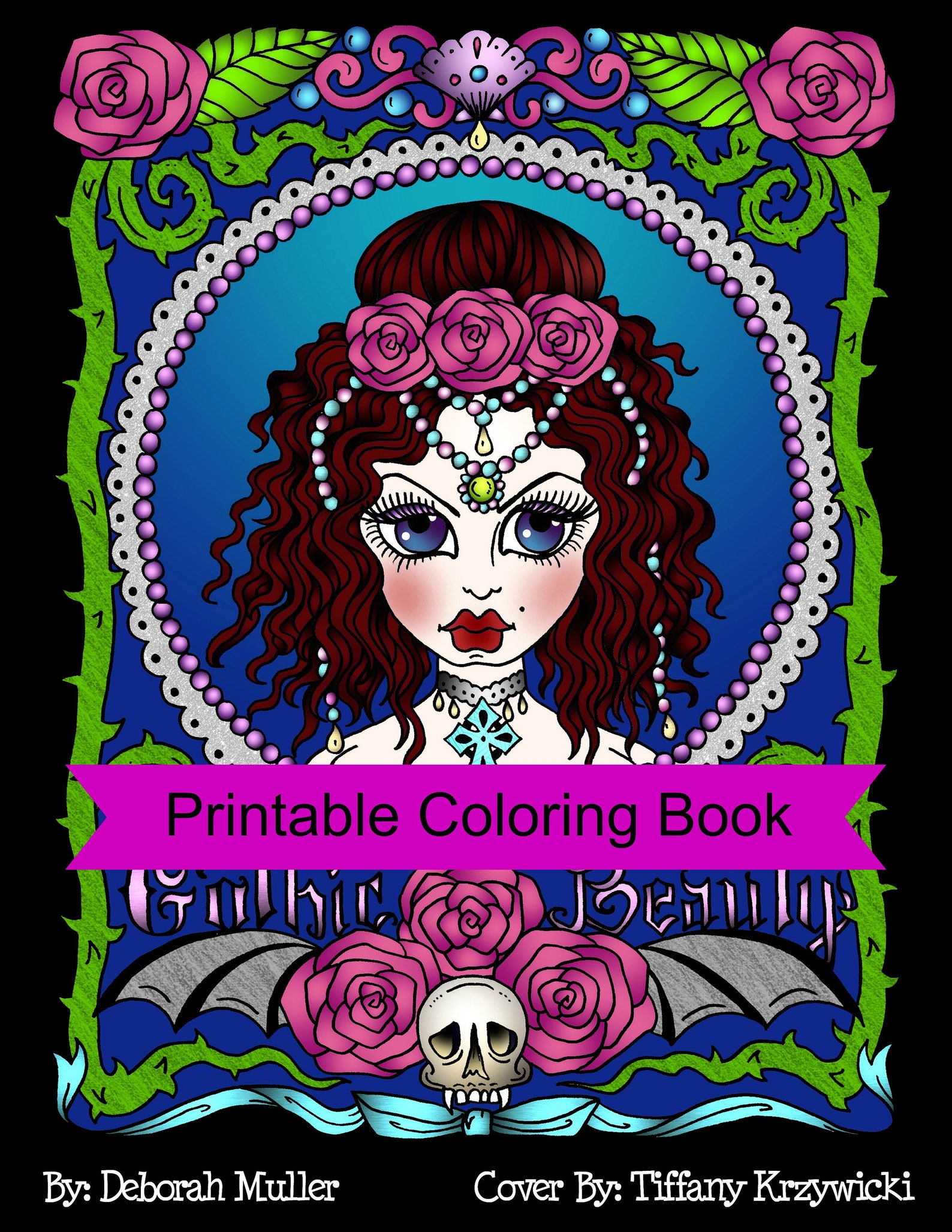 Instant Download GOTHIC Beauty Coloring Book Adult Coloring - Etsy UK