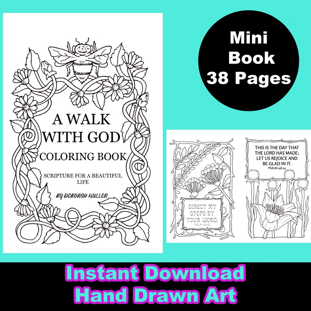 A Walk With GOD Pdf Coloring Book. Beautiful, All Original Art Drawn by ...