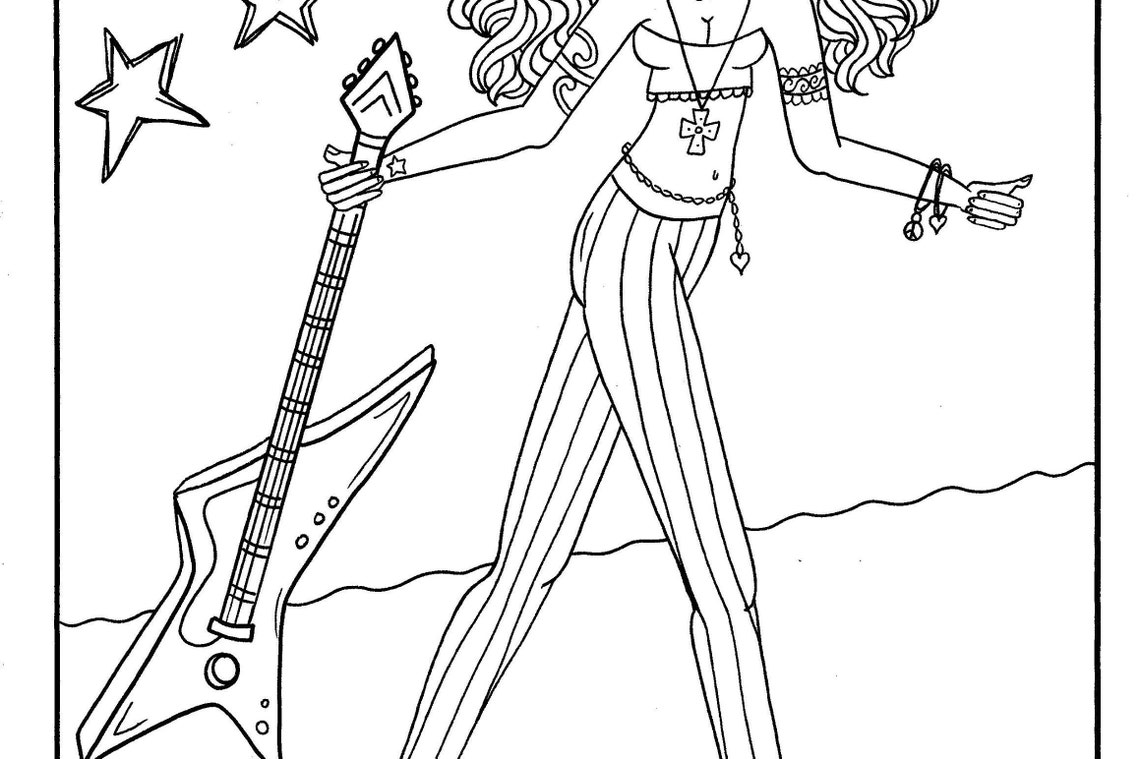 Rock N Roll Girls Digital Coloring Book. Over 40 Pages of - Etsy