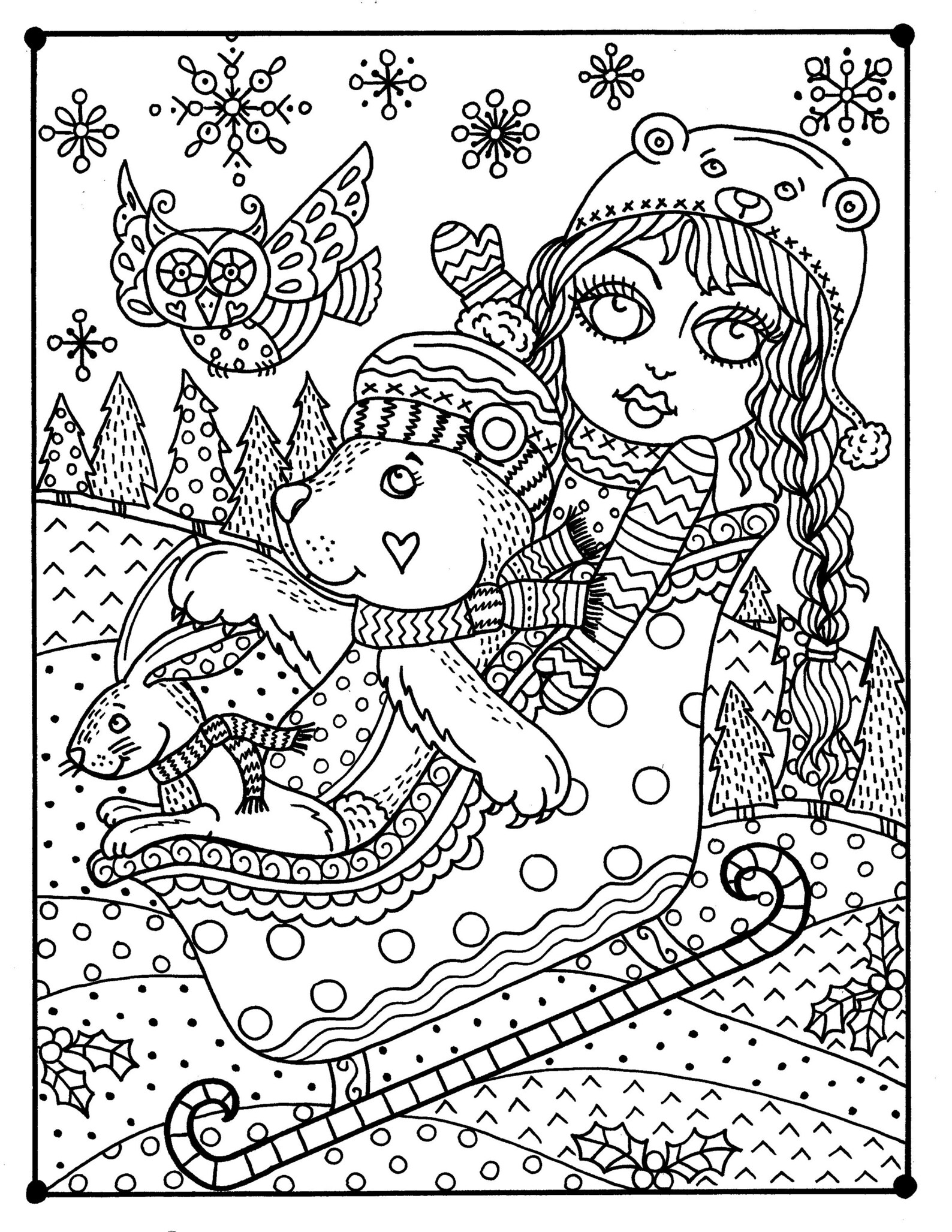 Winter Woodland Wonderland Coloring Book Digital Printable - Etsy