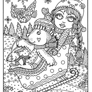 Winter Woodland Wonderland Coloring Book Digital, Printable, Christmas ...