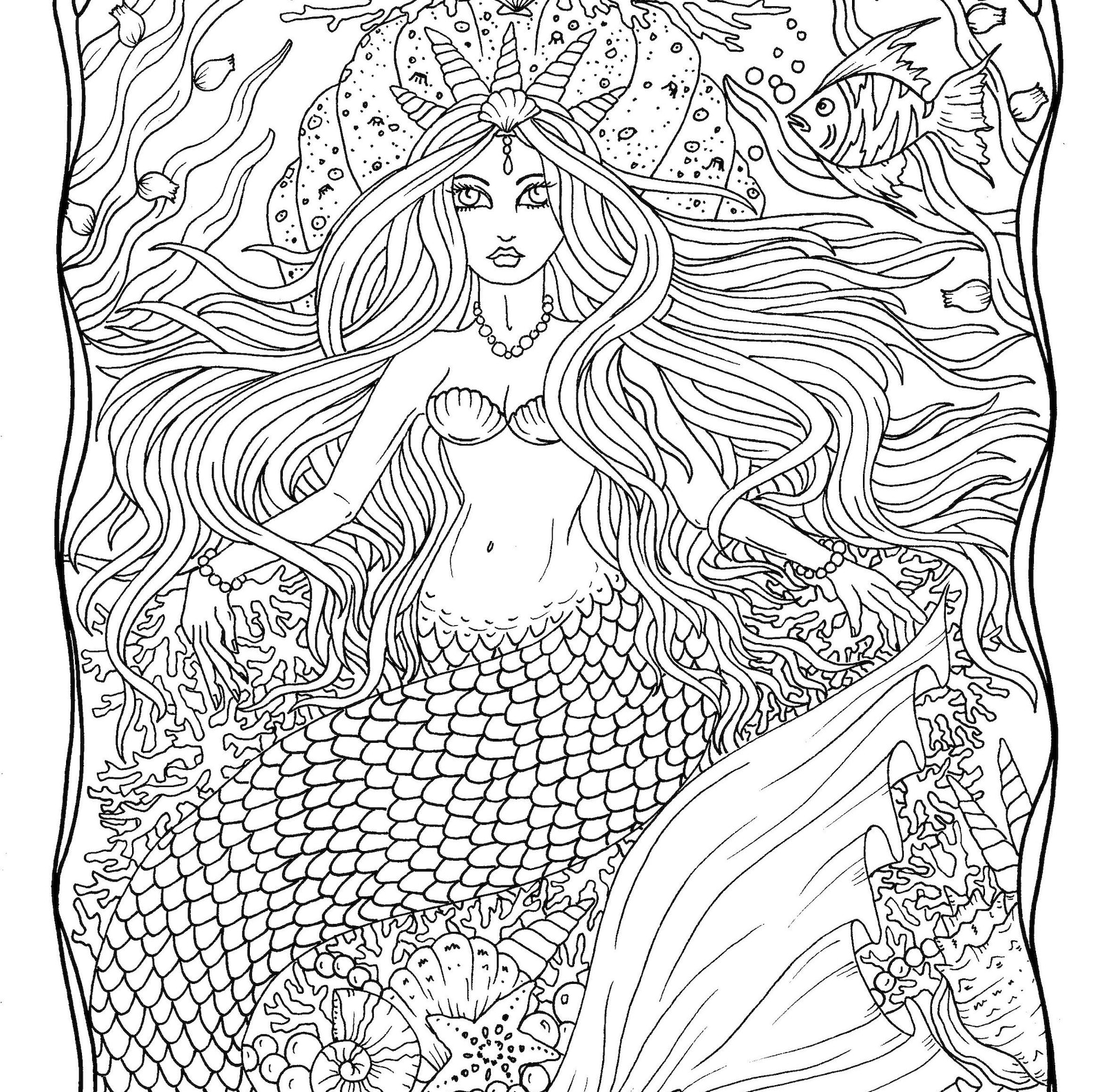 MAGICAL MERMAIDS Coloring Fun. Digital Download. Sirens Sea | Etsy