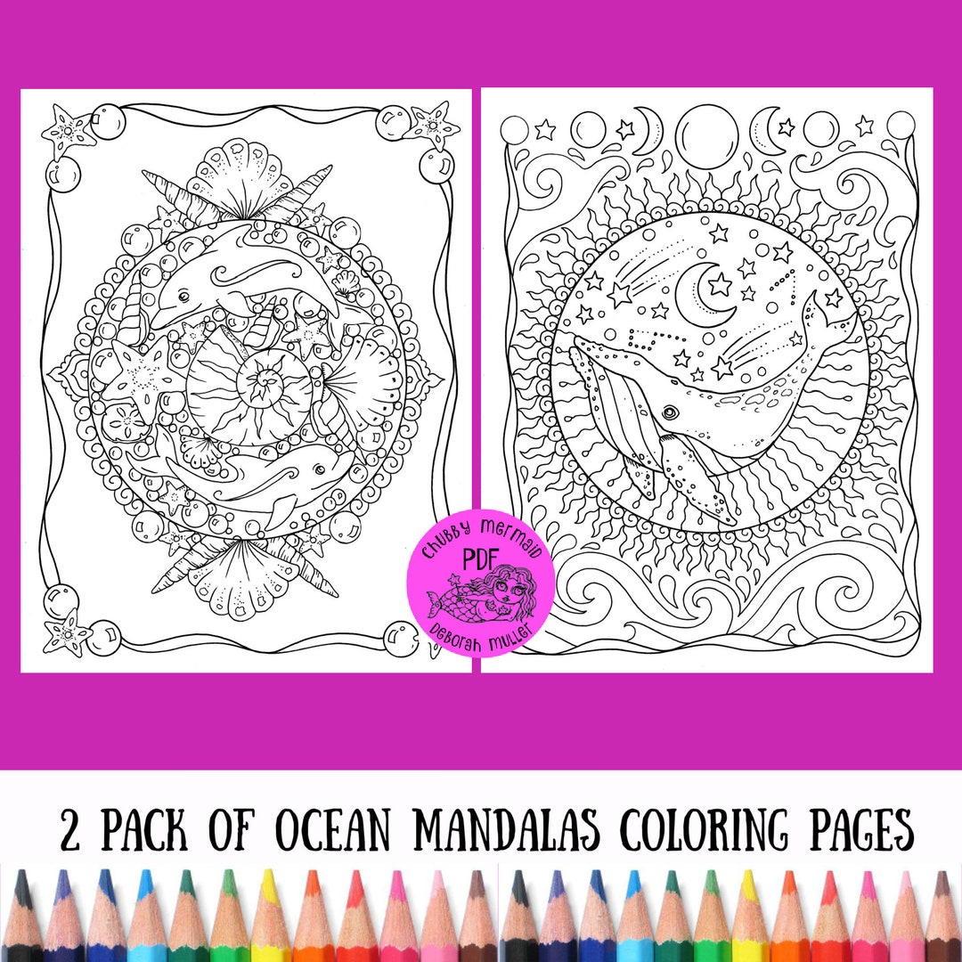 Ocean Mandalas 2 Pages to Color. Print and Color These 2 Mandalas ...