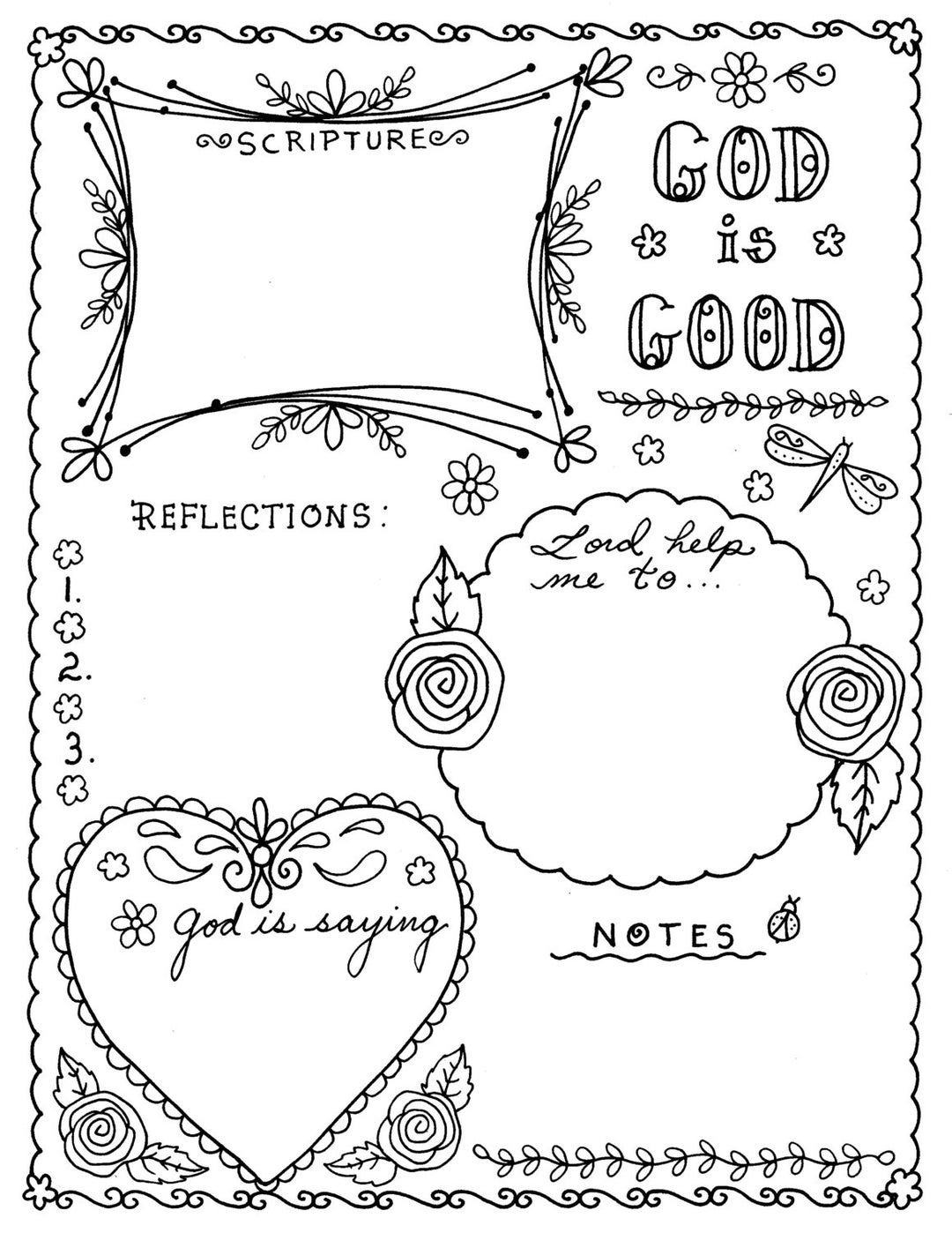 Bible Study 5 Page Pack Note Pages Instant Download 5 Pages to Journal ...