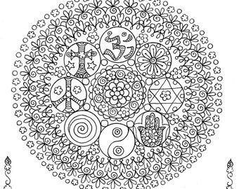INSTANT Download Little Birds Mandala 8 1/2 x 11 Coloring
