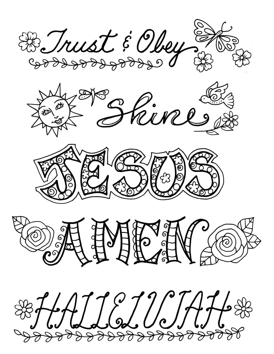 Bible Journaling Templates Clip Art Christian 5 pages create | Etsy