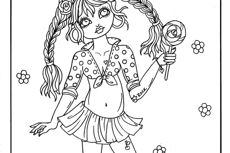 Rock N Roll Girls Digital Coloring Book. Over 40 Pages of - Etsy