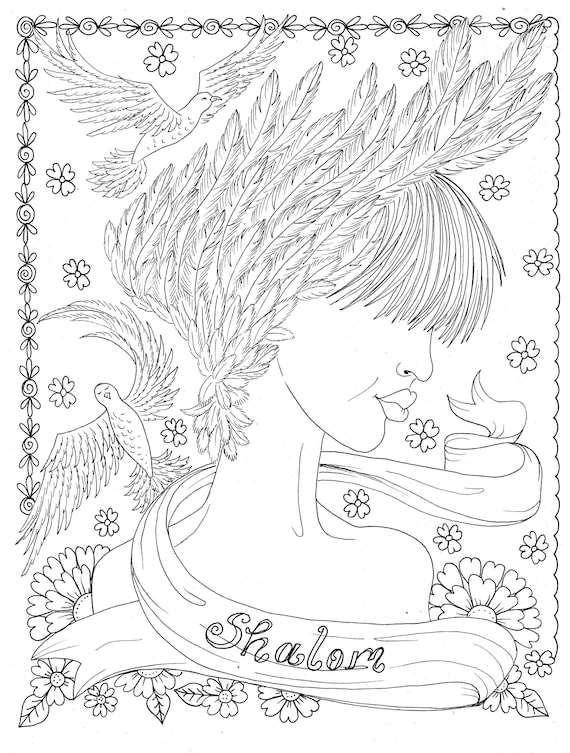 Dibujos Para Colorear De ángeles Para Adultos Ilustración De Página