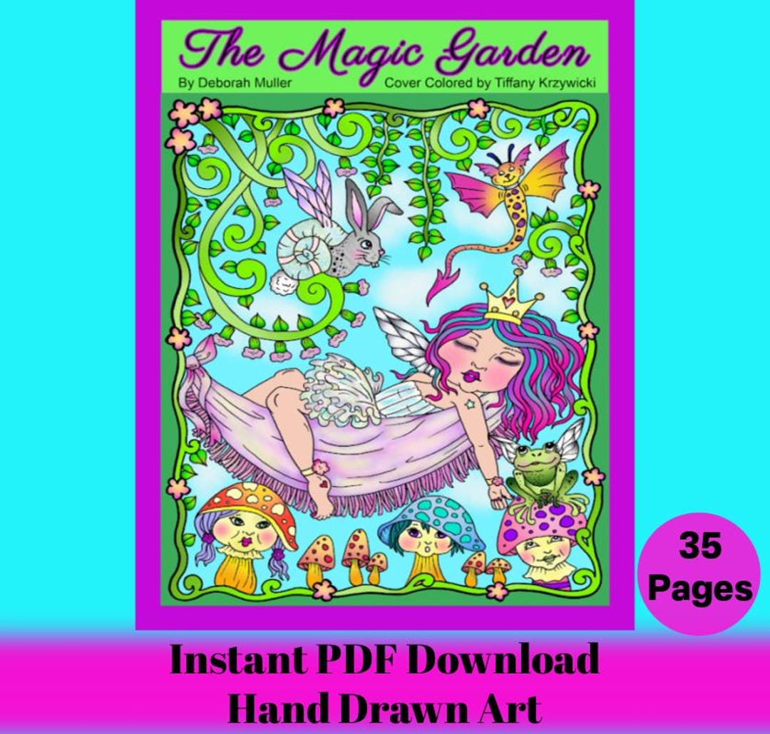 Magic Garden Instant Download Coloring Book. Magical Fantasy Creatures ...